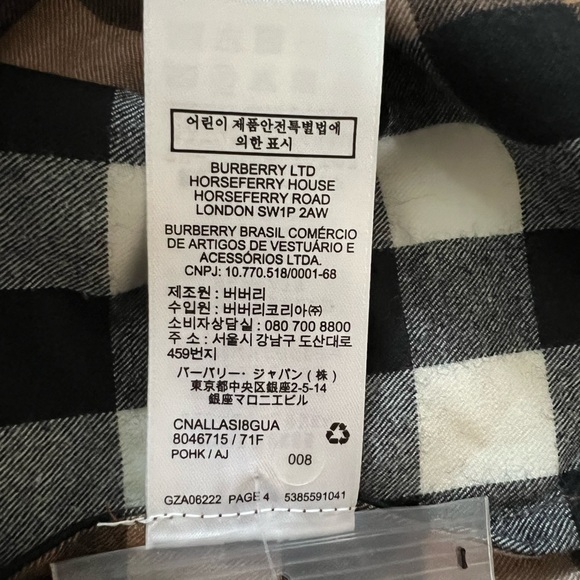 Burberry | Tops | Burberry Check Wool Oversized Shirt | Poshmark